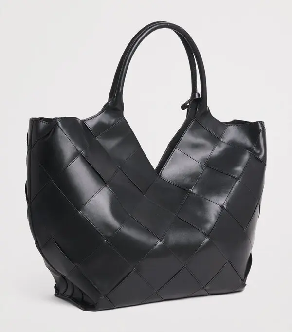 ANINE BING Leather Braided Lili Tote Bag