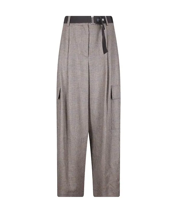 P.a.r.o.s.h Riley Checked Wide-leg Pants - No