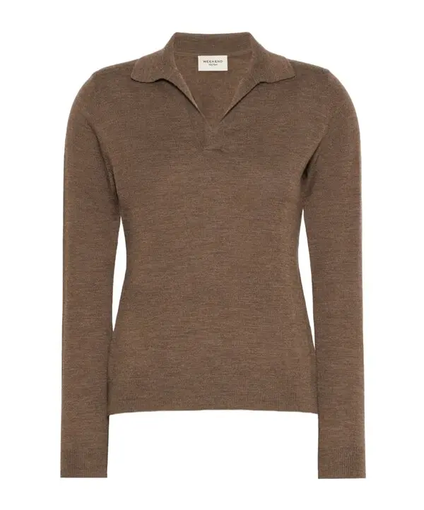 Max Mara Wkdcappa V-neck Knitted Polo Shirt - Maroon