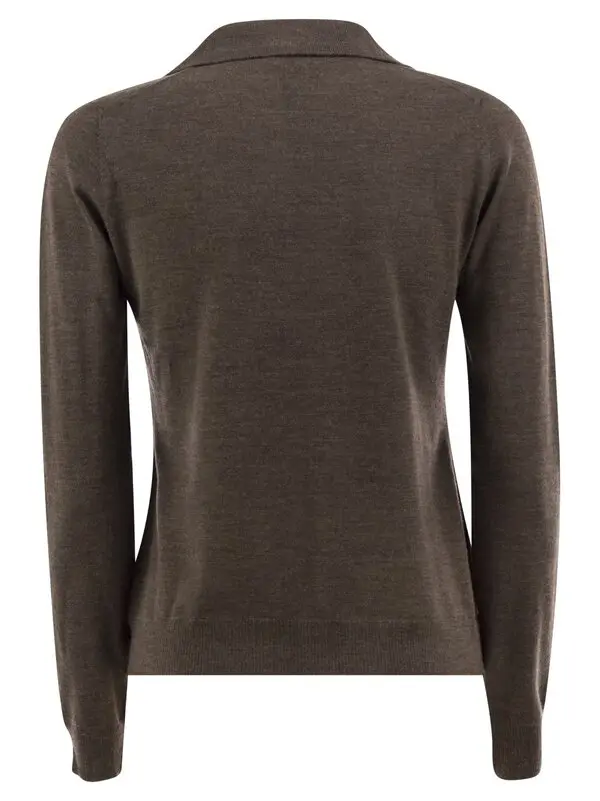 Max Mara Wkdcappa V-neck Knitted Polo Shirt - Maroon