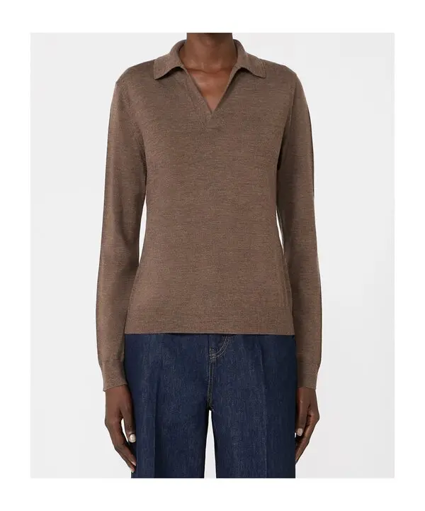 Max Mara Wkdcappa V-neck Knitted Polo Shirt - Maroon