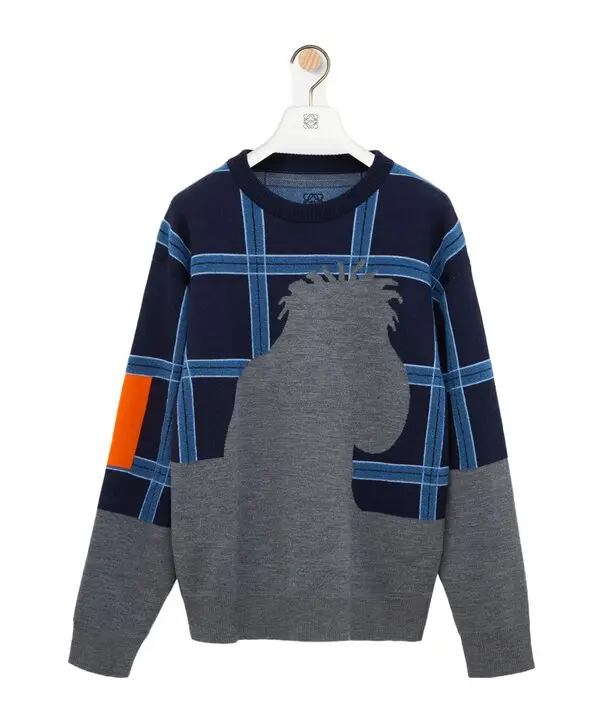 Loewe Sweater In Wool - Grey/multicolour