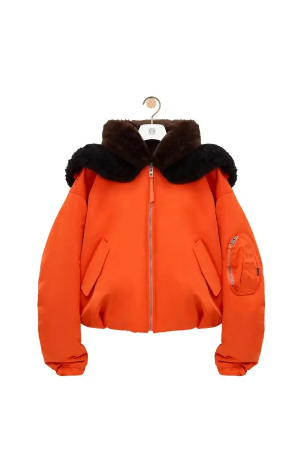 Loewe Bomber Jacket In Technical Shell - Oranges