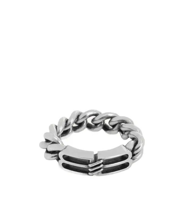 Balenciaga Bb Icon Ring In Antique - Silver