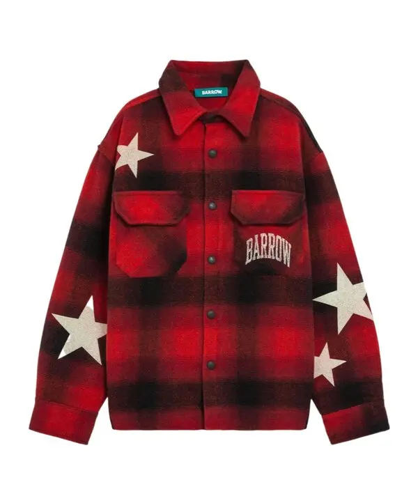 BARROW Star-print Checked Shirt