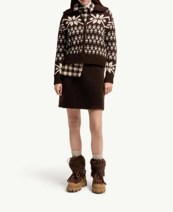 Moncler Jacquard Sequin Zip-up Cardigan