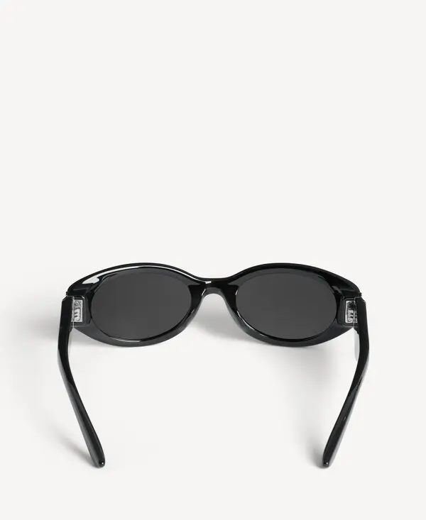Balenciaga Oval Frame Logo Sunglasses