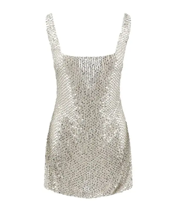 Retrofete Rhinestone Sequin Mini Dress - No