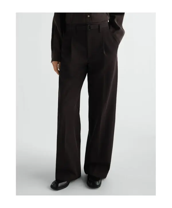 LEMAIRE Wide Pleated Pants In Wool Gabardine