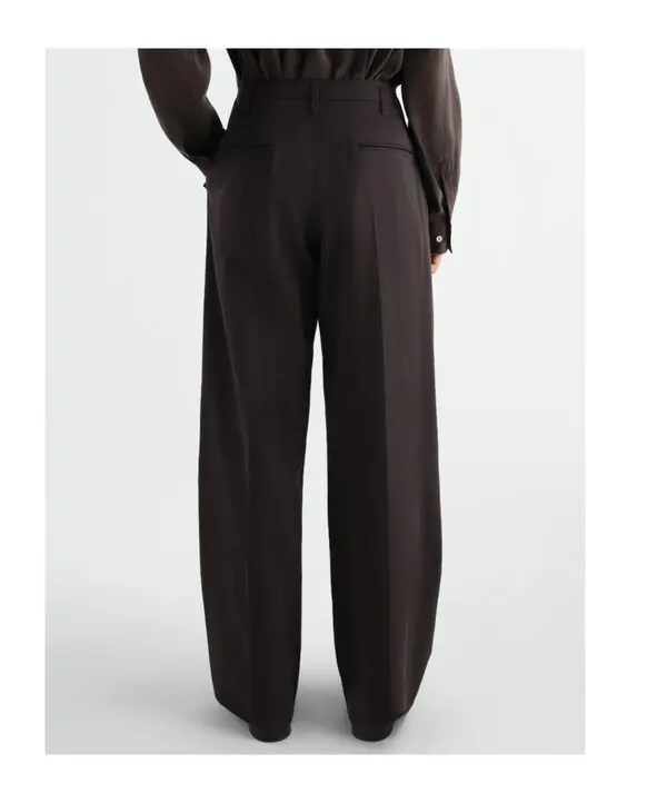 LEMAIRE Wide Pleated Pants In Wool Gabardine