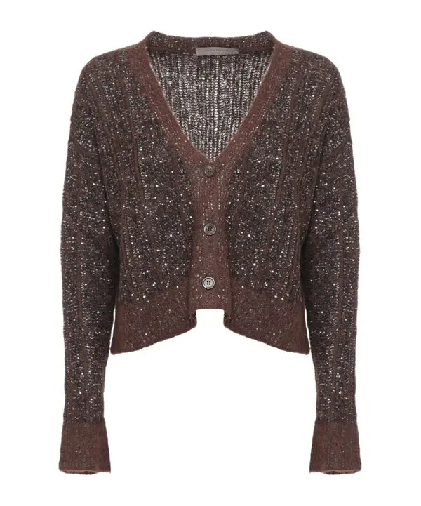 D.exterior Sequined Button Cardigan