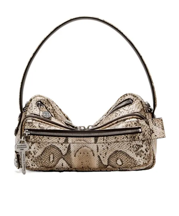Acne Studios Camero Party Snake-print Bag - Beige Multicolor