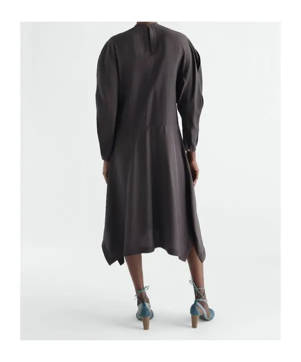 LEMAIRE Midi Dress In Silk Viscose Toile