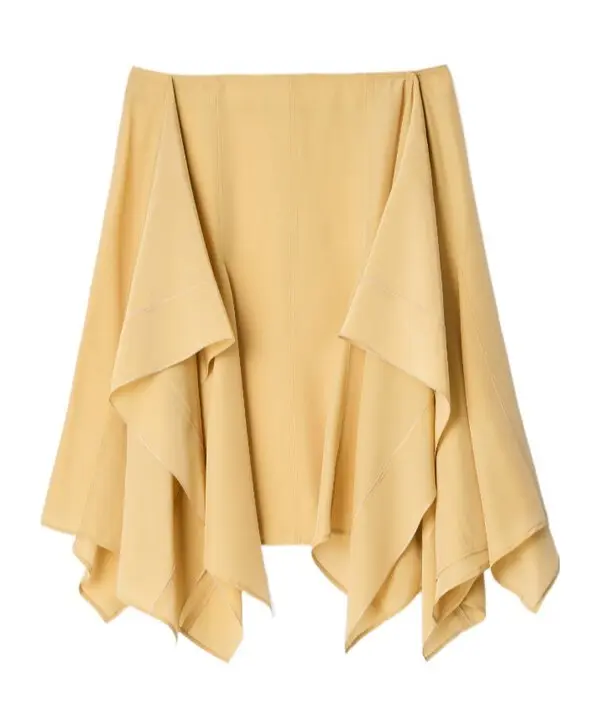 LEMAIRE Paneled Skirt In Silk Viscose Toile - Custard