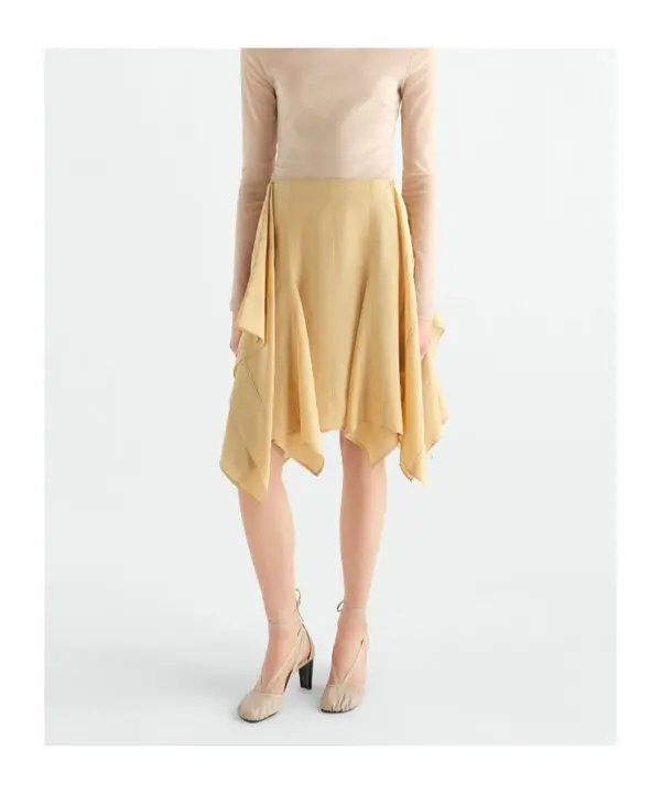 LEMAIRE Paneled Skirt In Silk Viscose Toile