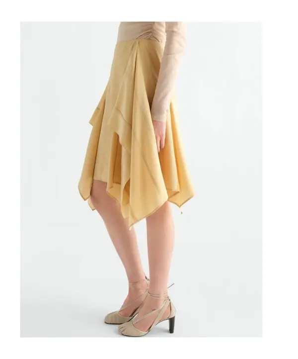 LEMAIRE Paneled Skirt In Silk Viscose Toile