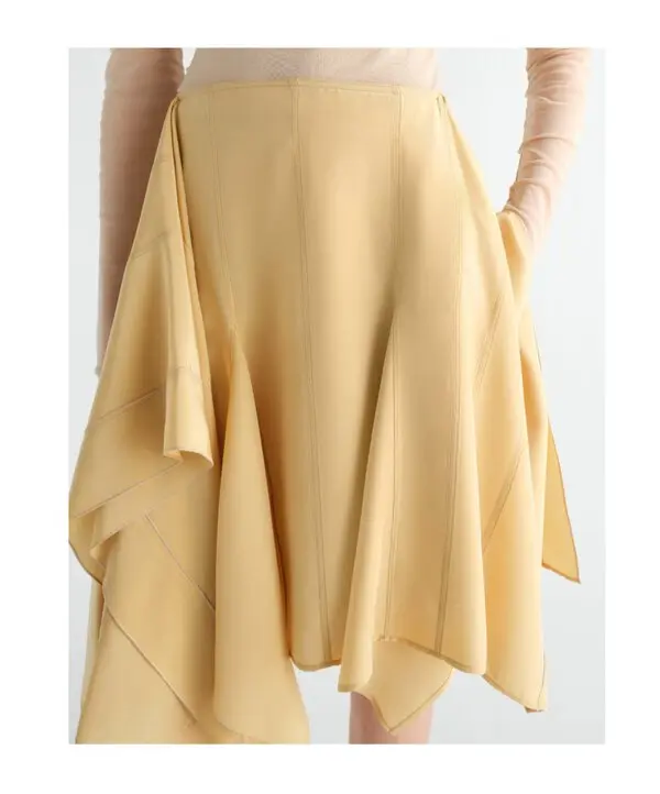 LEMAIRE Paneled Skirt In Silk Viscose Toile