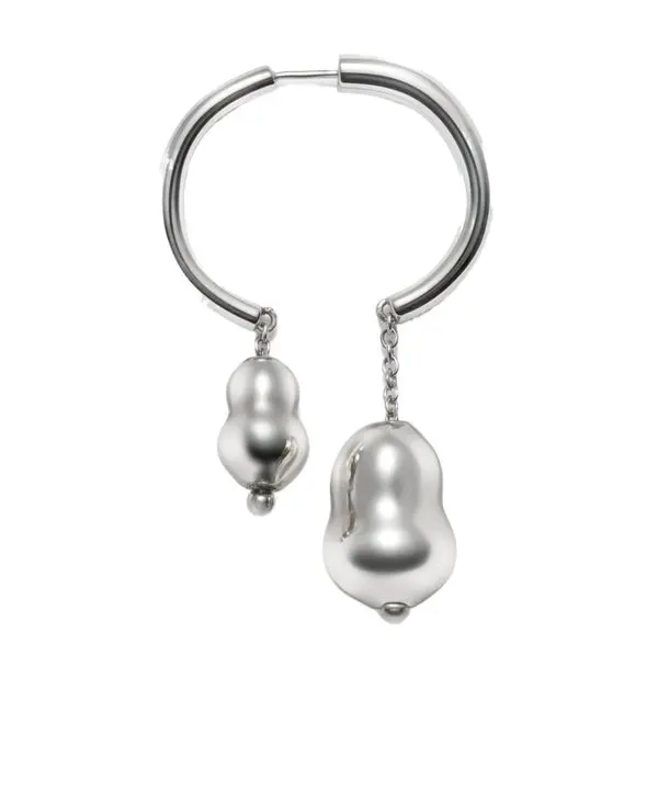 LEMAIRE Monopendiente Colgante De Vidrio Soplado Y Plata Rodiada - Silver