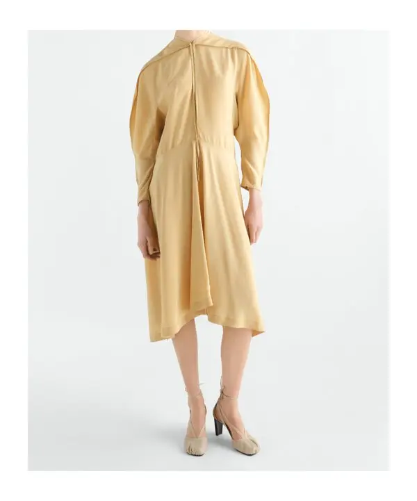 LEMAIRE Midi Dress In Silk Viscose Toile