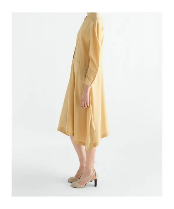 LEMAIRE Midi Dress In Silk Viscose Toile