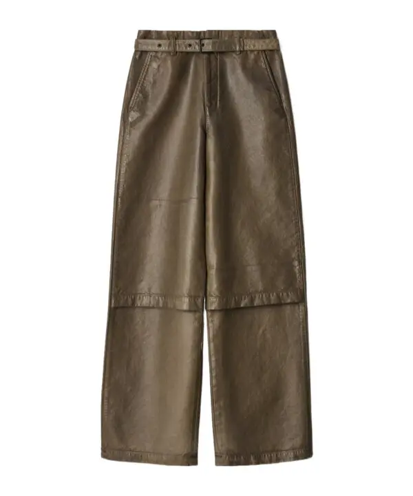 LEMAIRE Work Pants In Coated Broken Twill - Oxyde