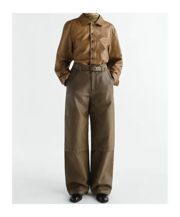 LEMAIRE Work Pants In Coated Broken Twill