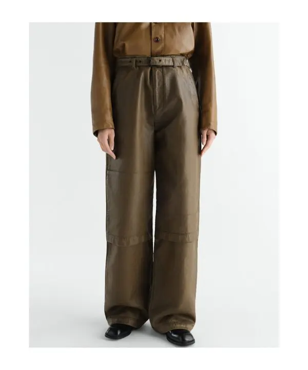 LEMAIRE Work Pants In Coated Broken Twill
