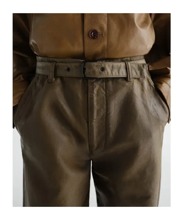 LEMAIRE Work Pants In Coated Broken Twill
