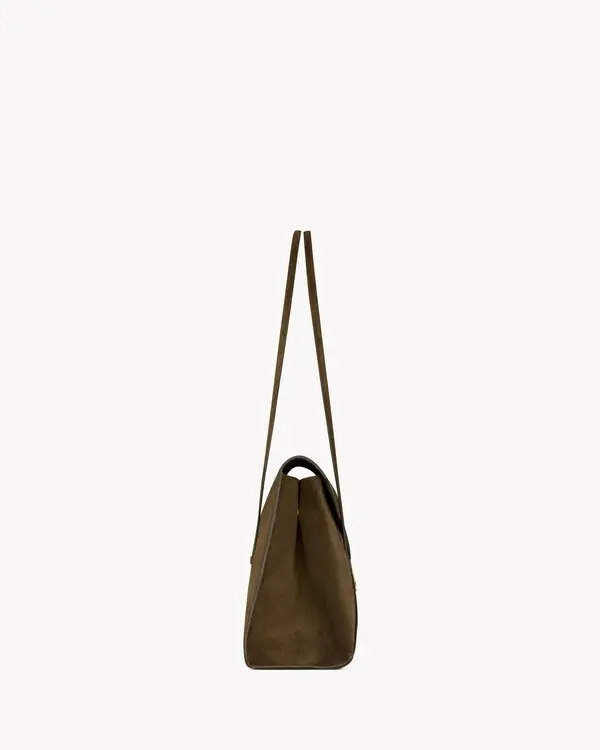 Saint Laurent Simone Large In Suede - Olive Gradient