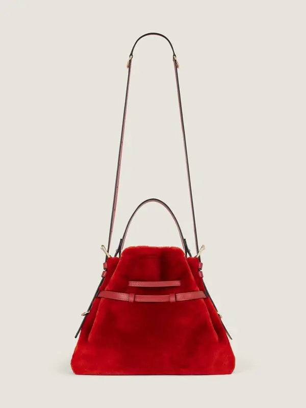 Givenchy Small Voyou Bucket Bag In Shearling