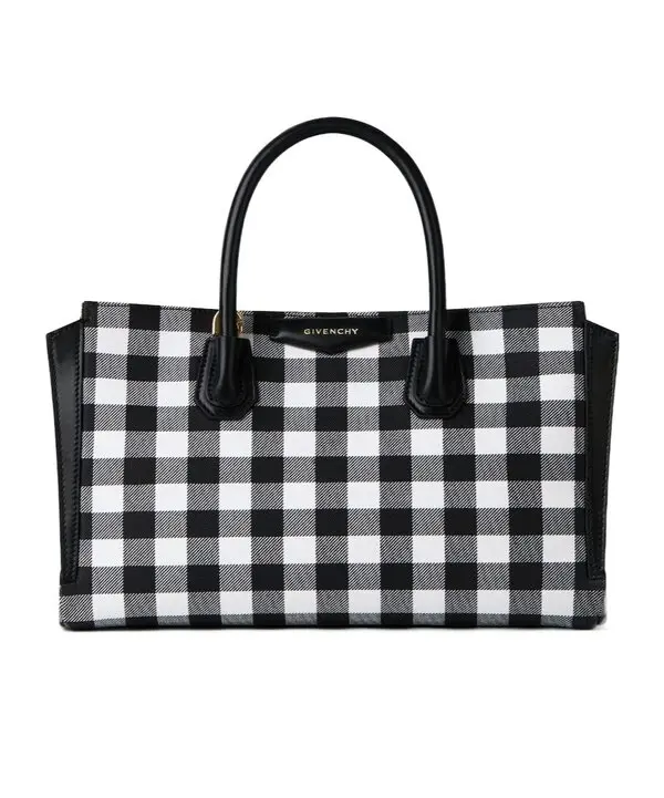 Givenchy Small Antigona Catchall Bag In Checked Canvas - No