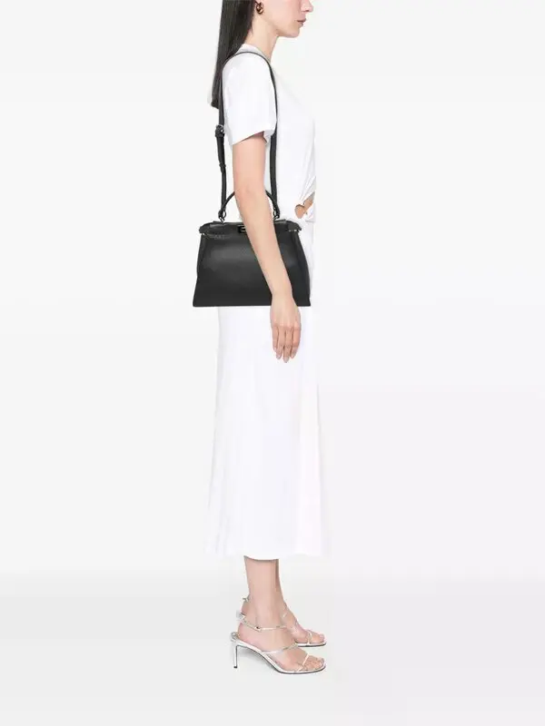 Fendi 2000-2010 Medium Leather Selleria Peekaboo Iconic Satchel