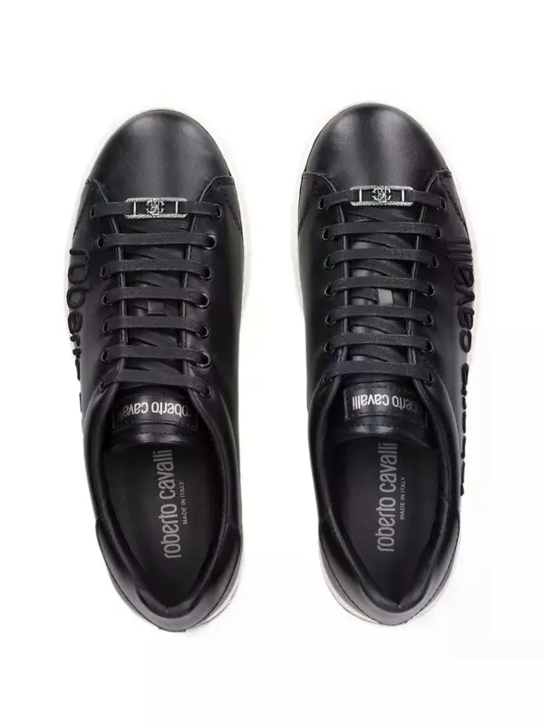 Roberto Cavalli Logo-embossed Leather Sneakers