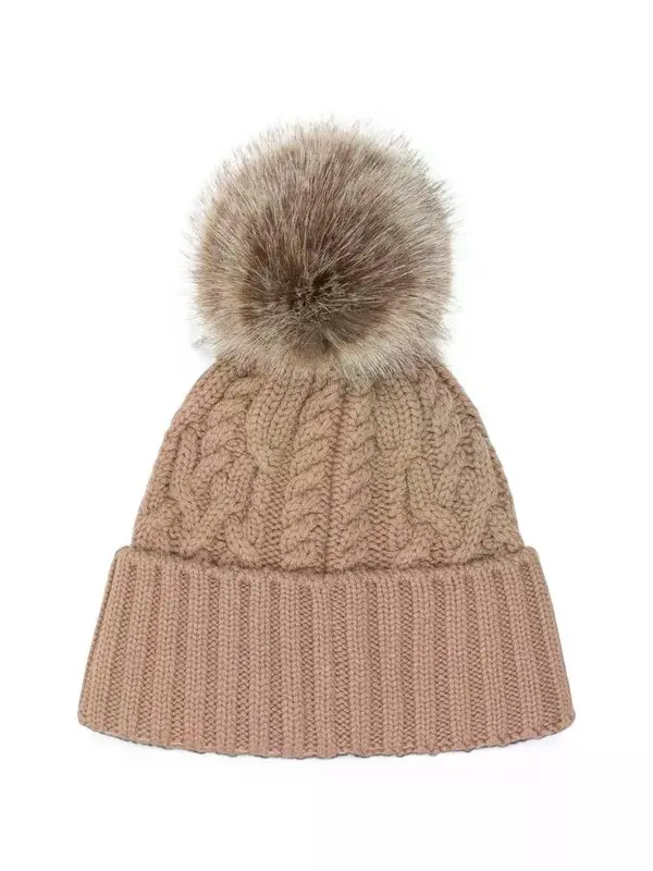 Moncler Wool & Cashmere Blend Beanie With Pom Pom