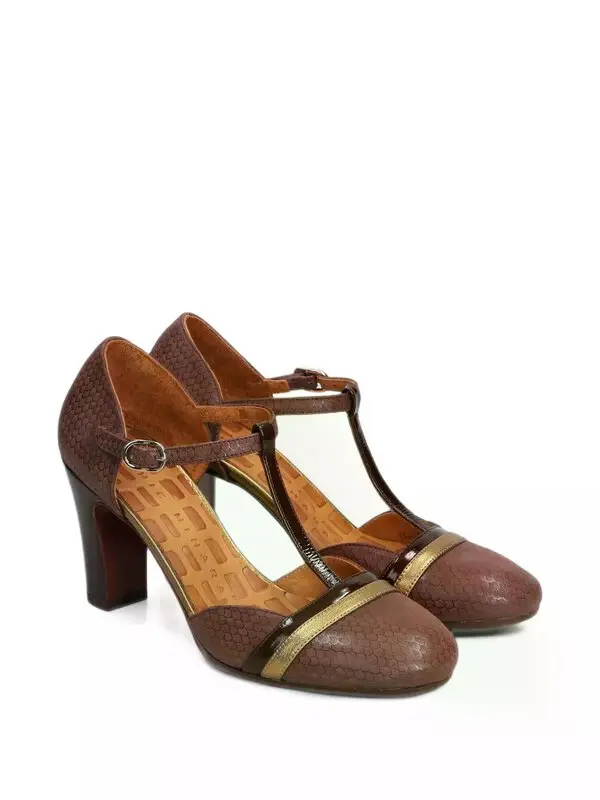 Chie Mihara Maver Reptile-effect T-bar Pumps - Brown