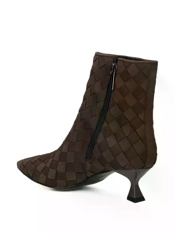PONS QUINTANA Woven Leather Ankle Boots
