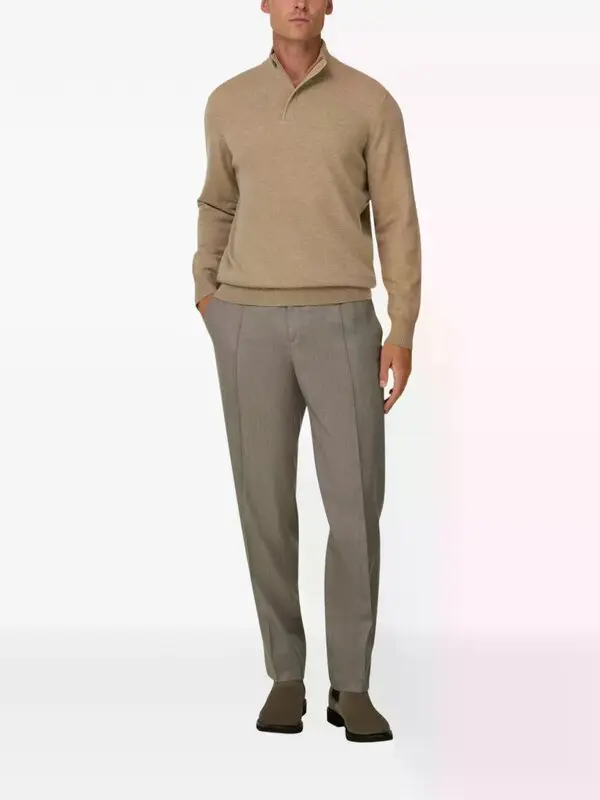 Boggi Milano Roll-neck Jumper Quarter-zip Wool Cashmere Mélange
