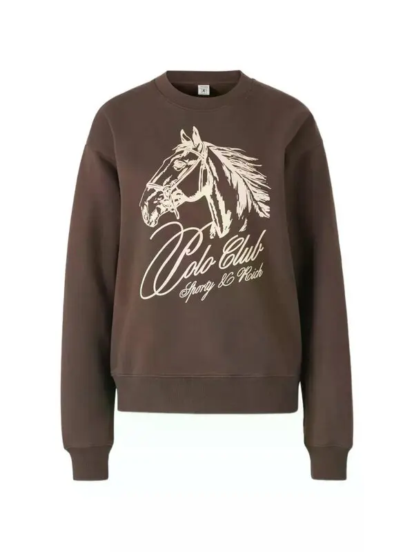 Sporty & Rich Horse-print Crew-neck Sweatshirt