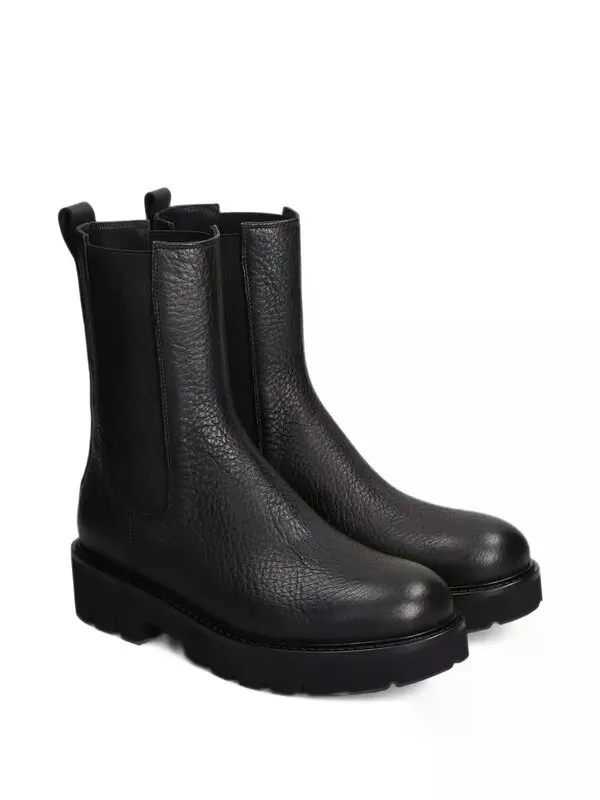 ANNA F. Grained-leather Chelsea Boots
