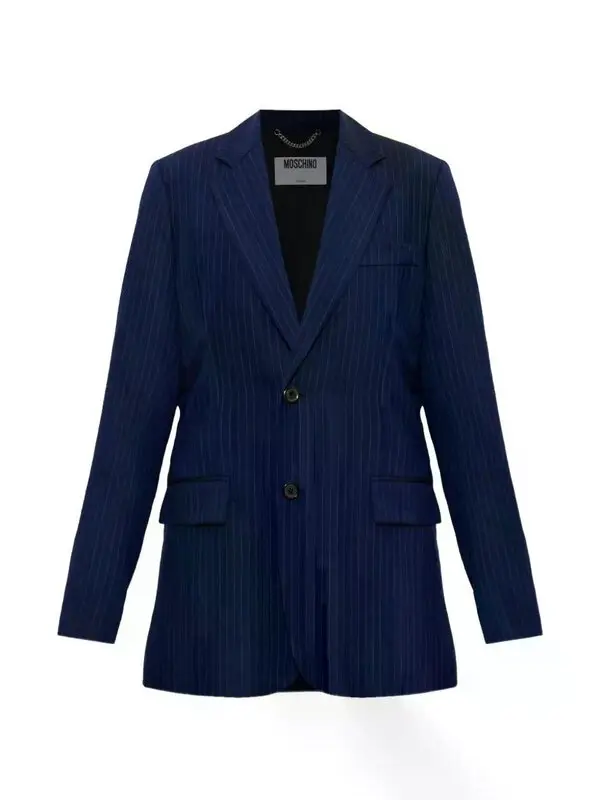 Moschino Pinstripe-pattern Wool Jacket - Blue