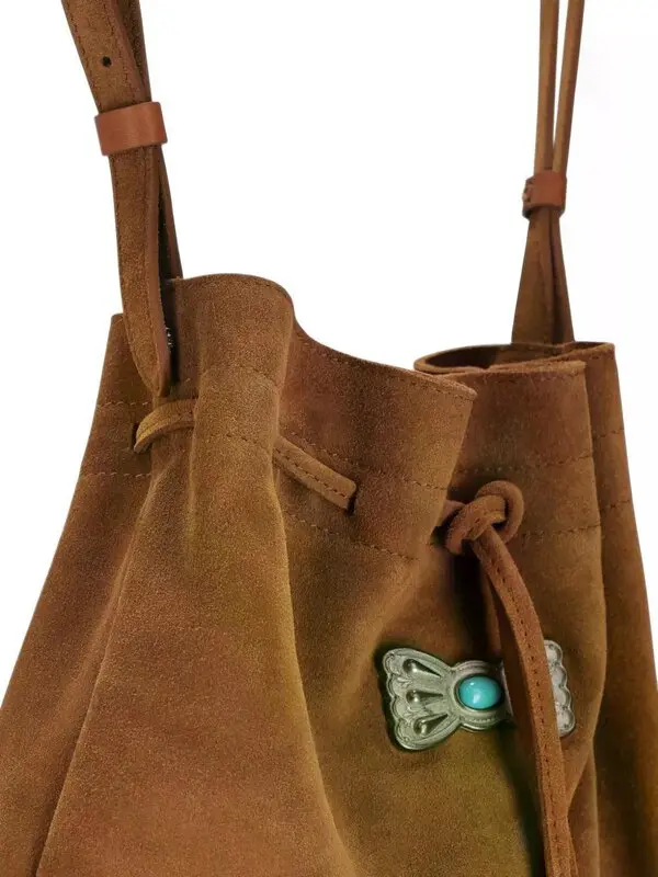 FORTELA Kimi Fringed Suede Bucket Bag