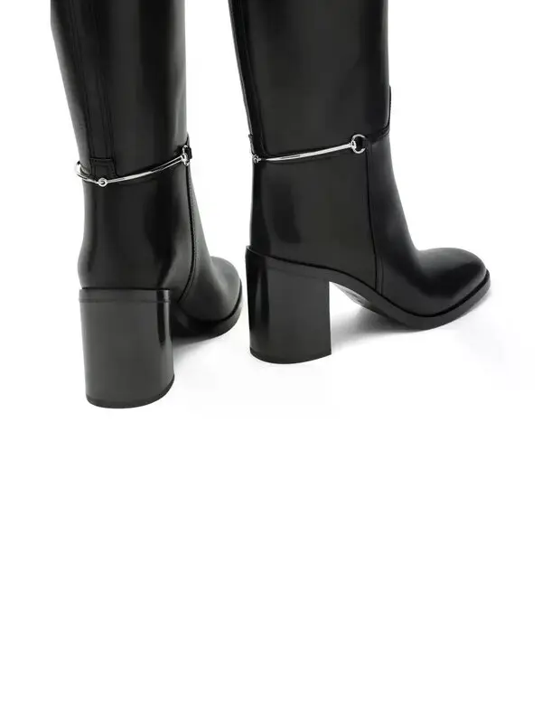 Gucci 85mm Horsebit-detail Leather Boots