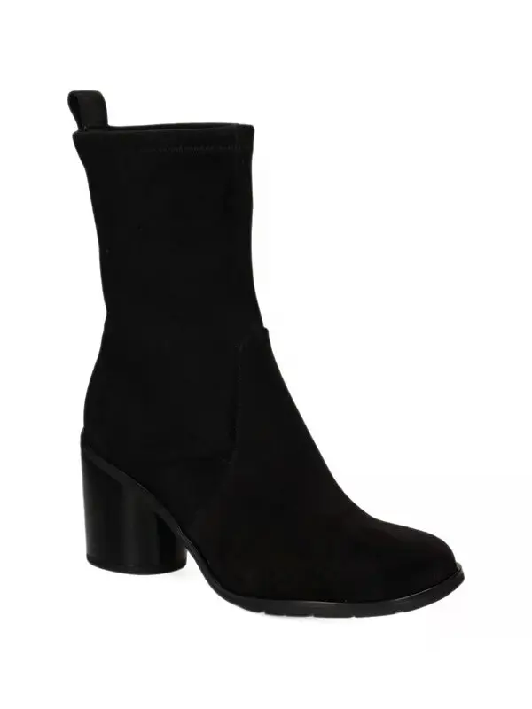 PONS QUINTANA Suede Block-heel Ankle Boots - Black