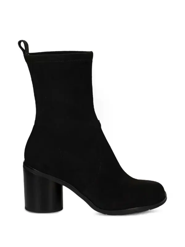 PONS QUINTANA Suede Block-heel Ankle Boots - Black