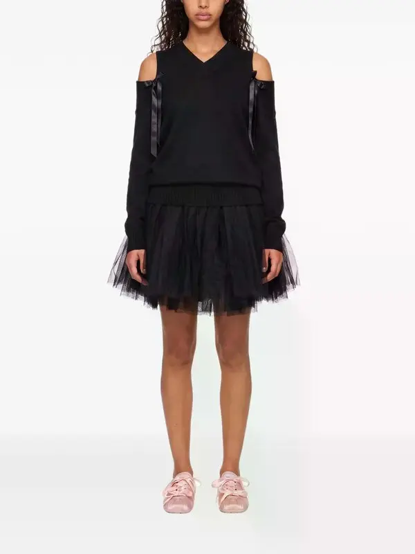 Simone Rocha Bow-detail Cold-shoulder Sweater