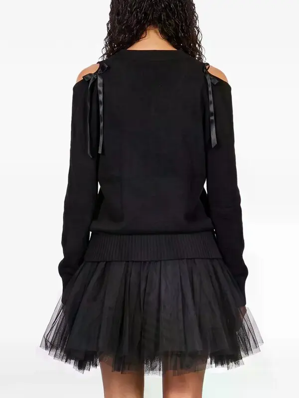 Simone Rocha Bow-detail Cold-shoulder Sweater