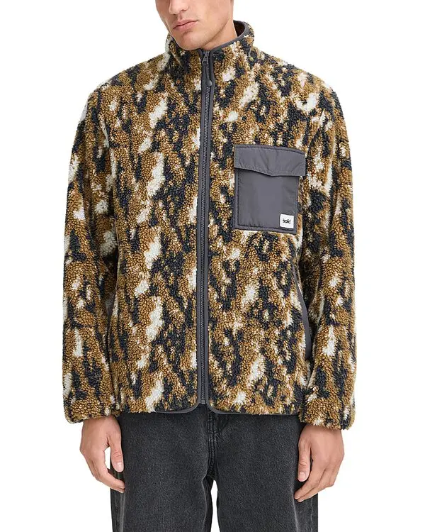 SOLID Camo Sherpa Zip Pocket Jacket - Periscope