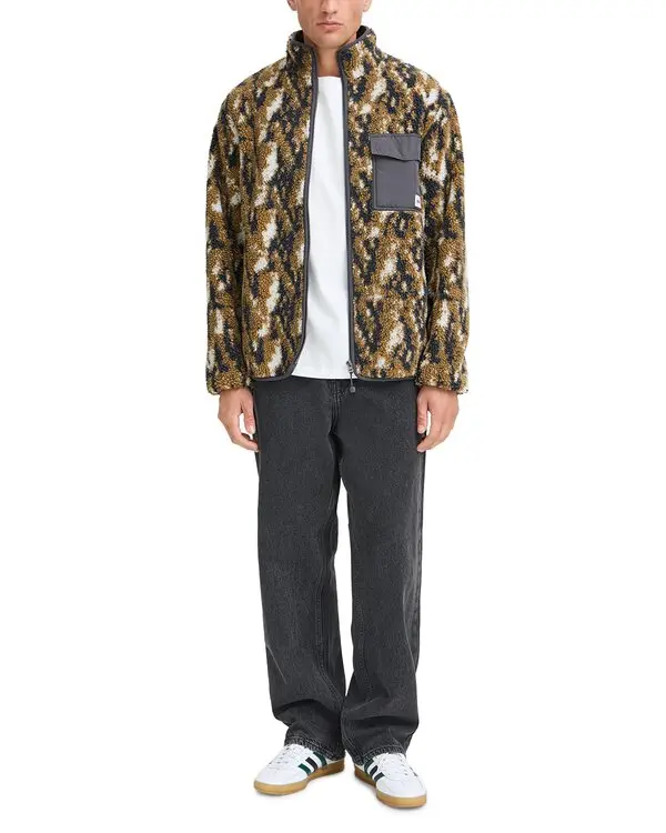 SOLID Camo Sherpa Zip Pocket Jacket