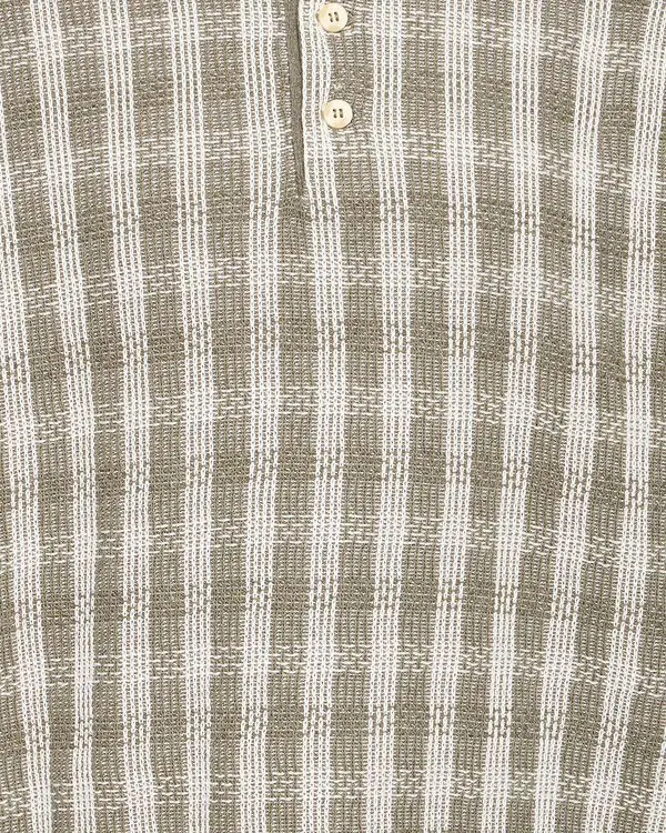 SOLID Cotton Blend Knit Check Polo Shirt