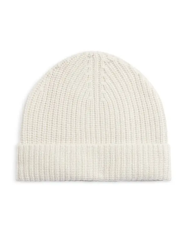 Gerard Darel Dali Cashmere Ribbed Beanie - Ecru